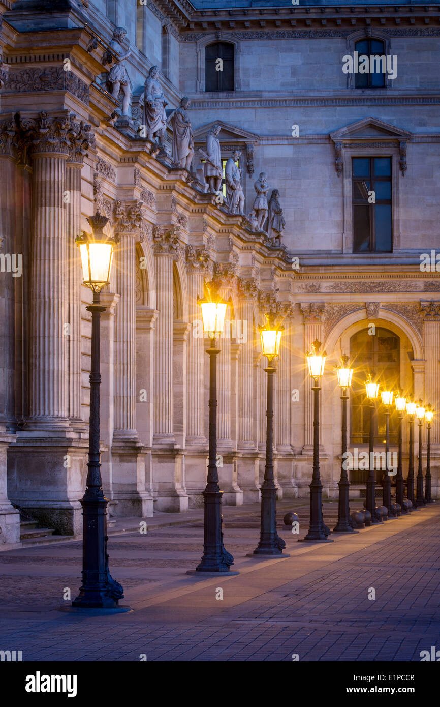 Louvre courtyard evening light hi-res stock photography and images - Alamy
