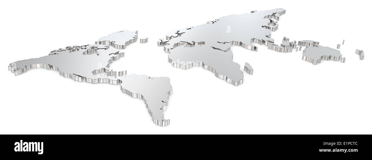 Angel view of world map. Metal Stock Photo - Alamy