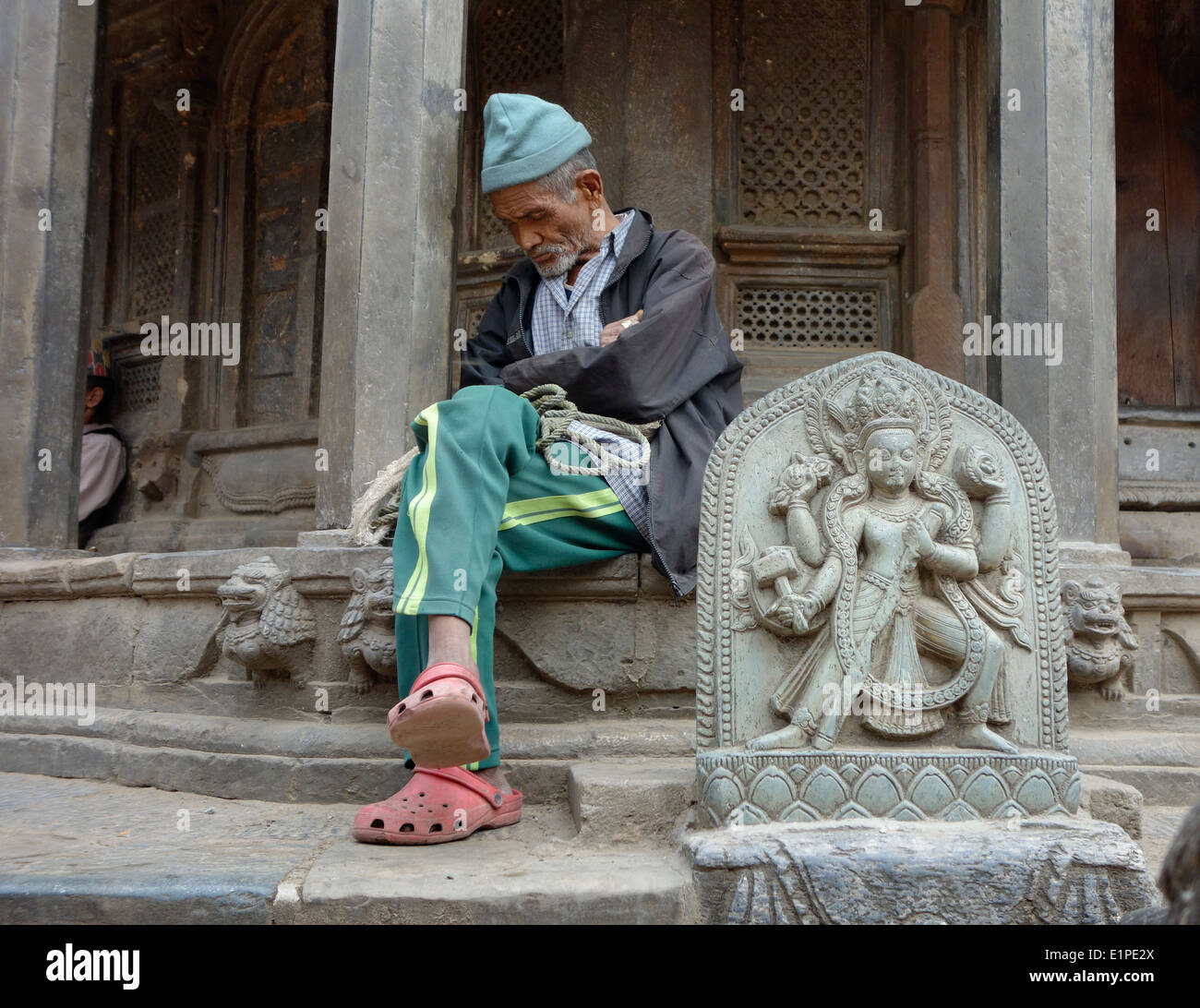 Man resting in temple hi-res stock photography and images - Alamy