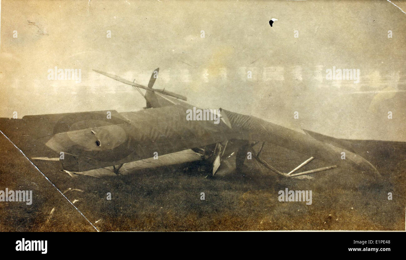 This photo represents an aircraft crash from World War I (1914-1918 ...