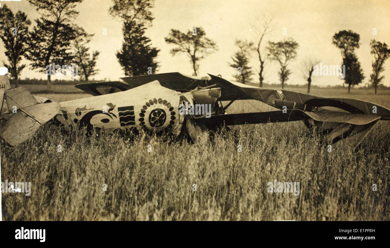 This image captures the crash of a Nieuport aircraft, a key fighter ...