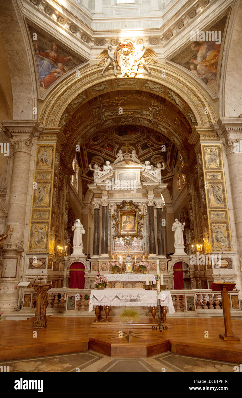 The main altar; The Church or Basilica of Santa Maria del Popolo; Rome ...