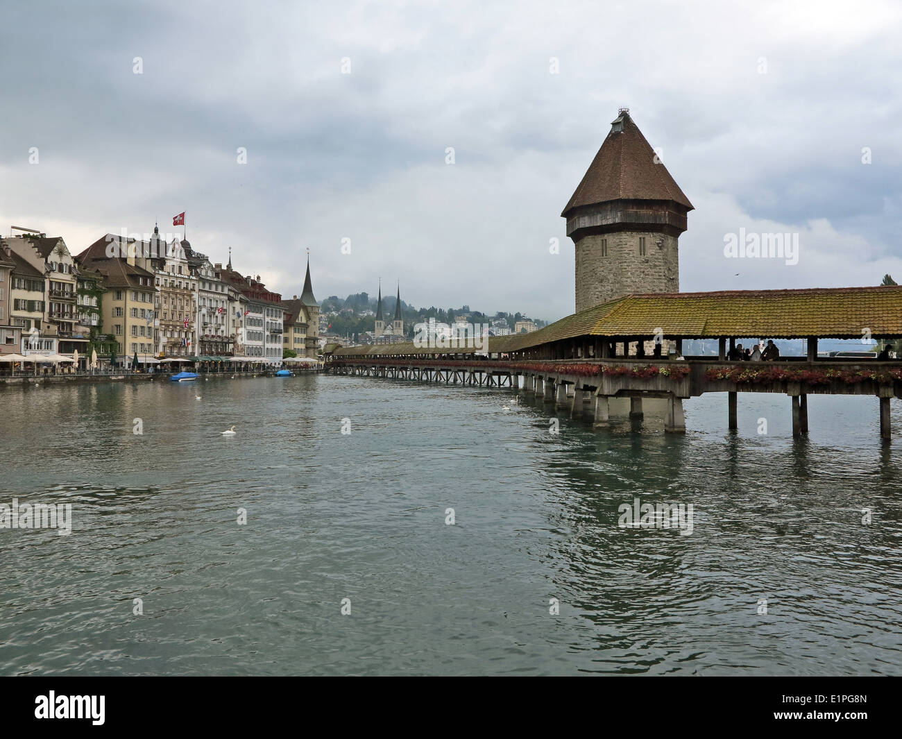 The Kapellbrücke (literally, Chapel Bridge) in Lucerne with its ...