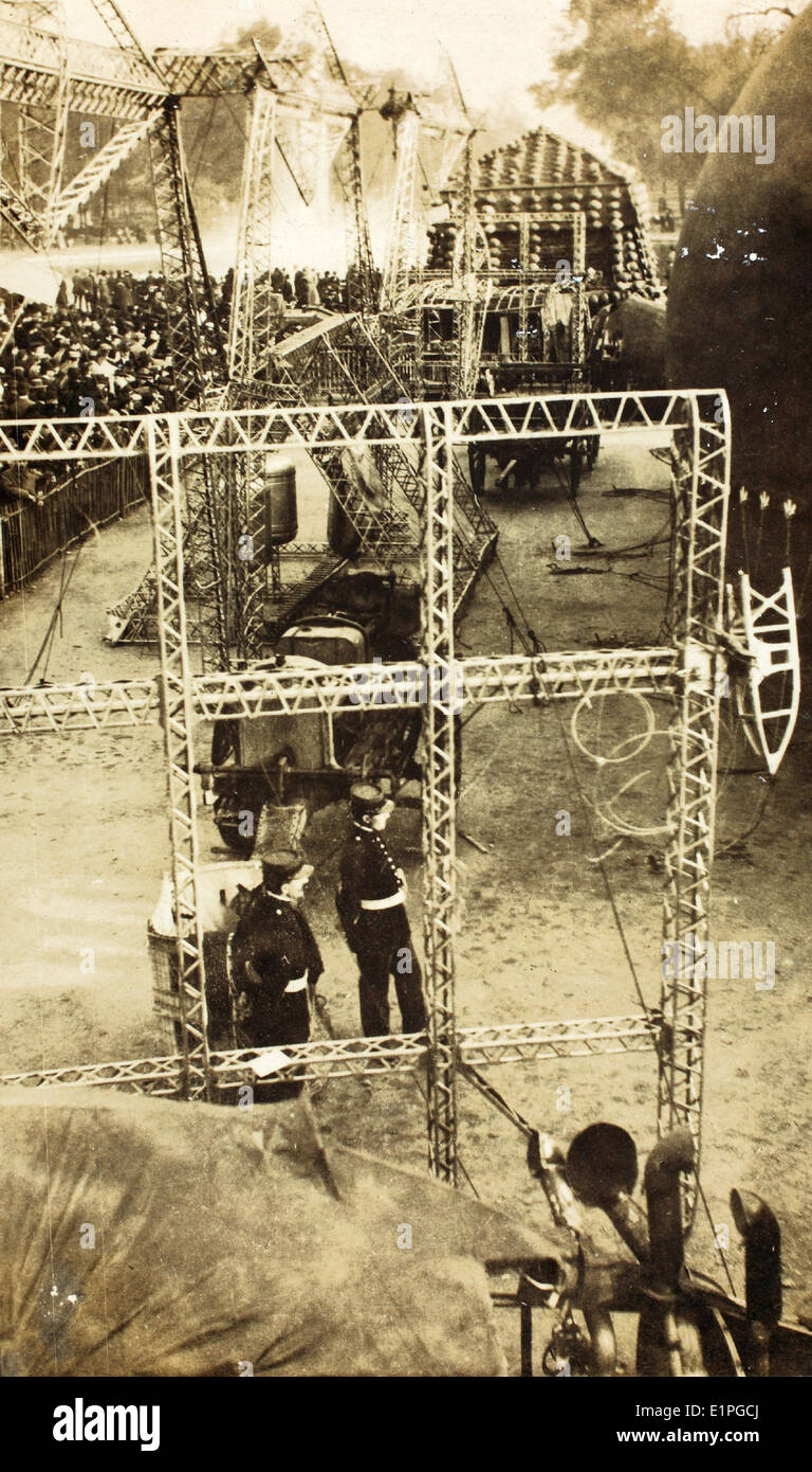 This image documents a crash involving part of a Zeppelin during World ...