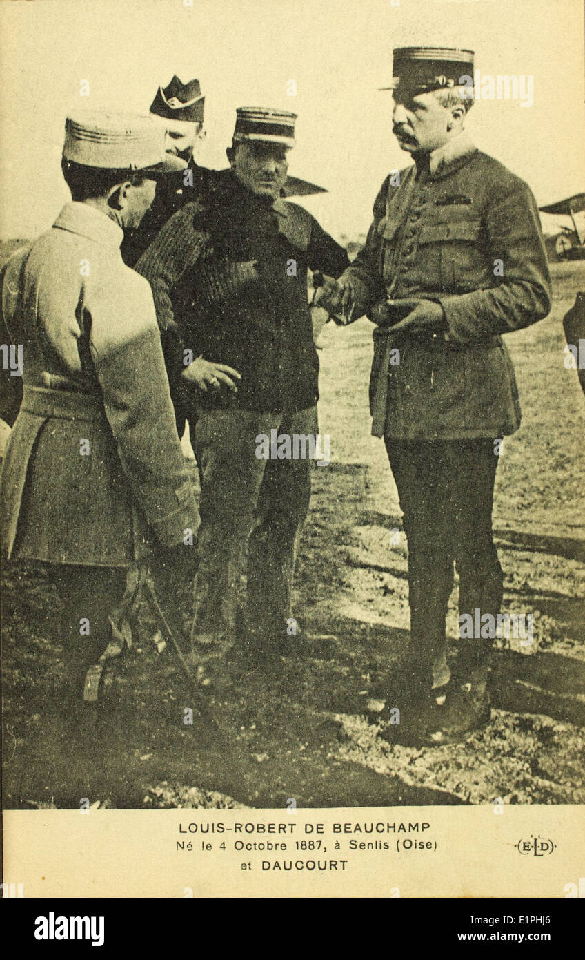 This image highlights a French aviator from World War I, part of the ...