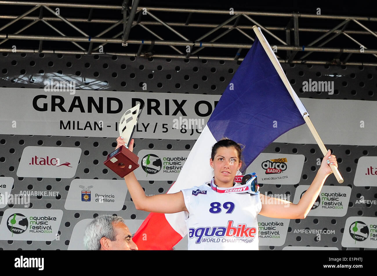 Milan, Italy. 08th June, 2014. Menard Jennifer during podium ceremony ...