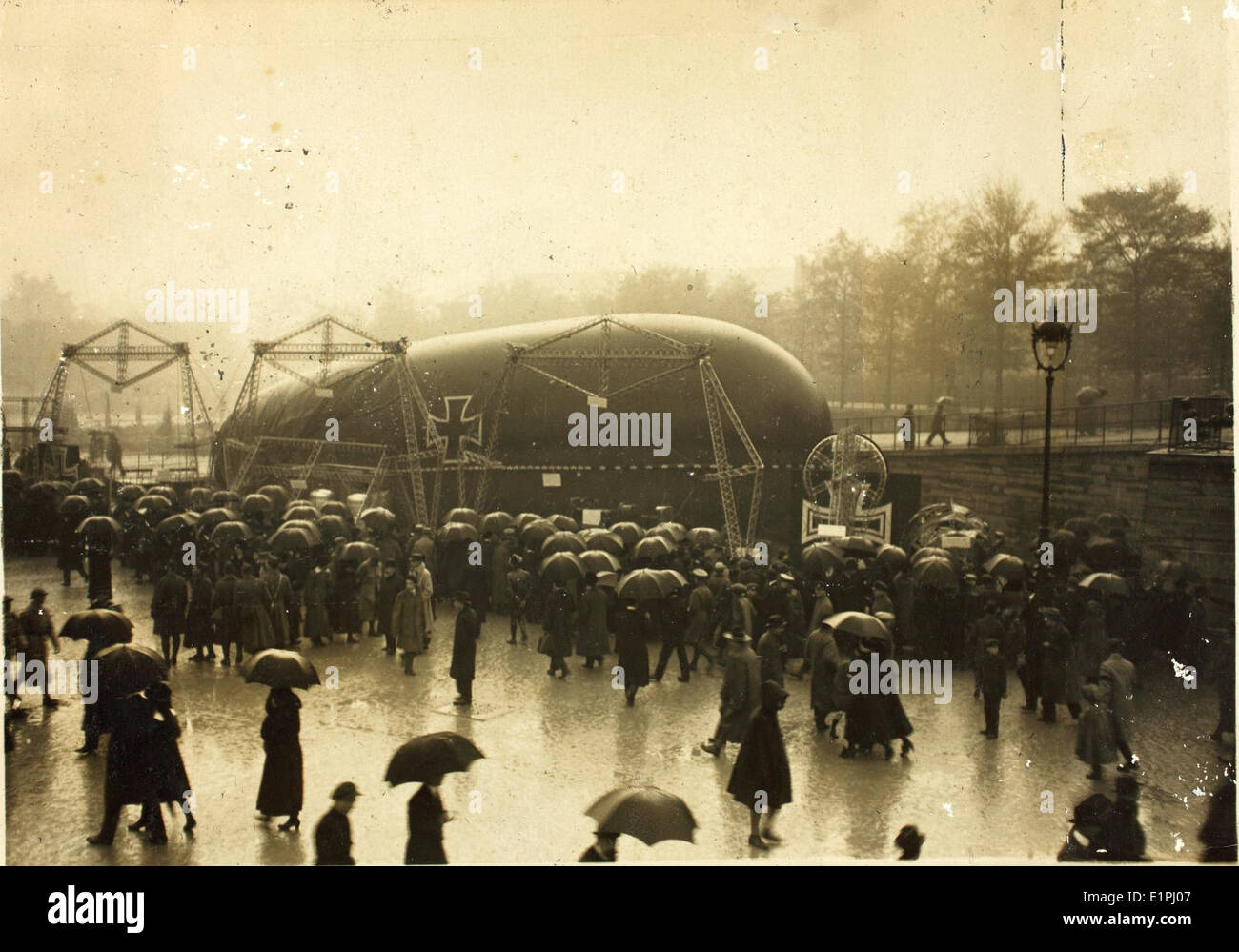 This historical photograph captures a scene from World War One (1914 ...