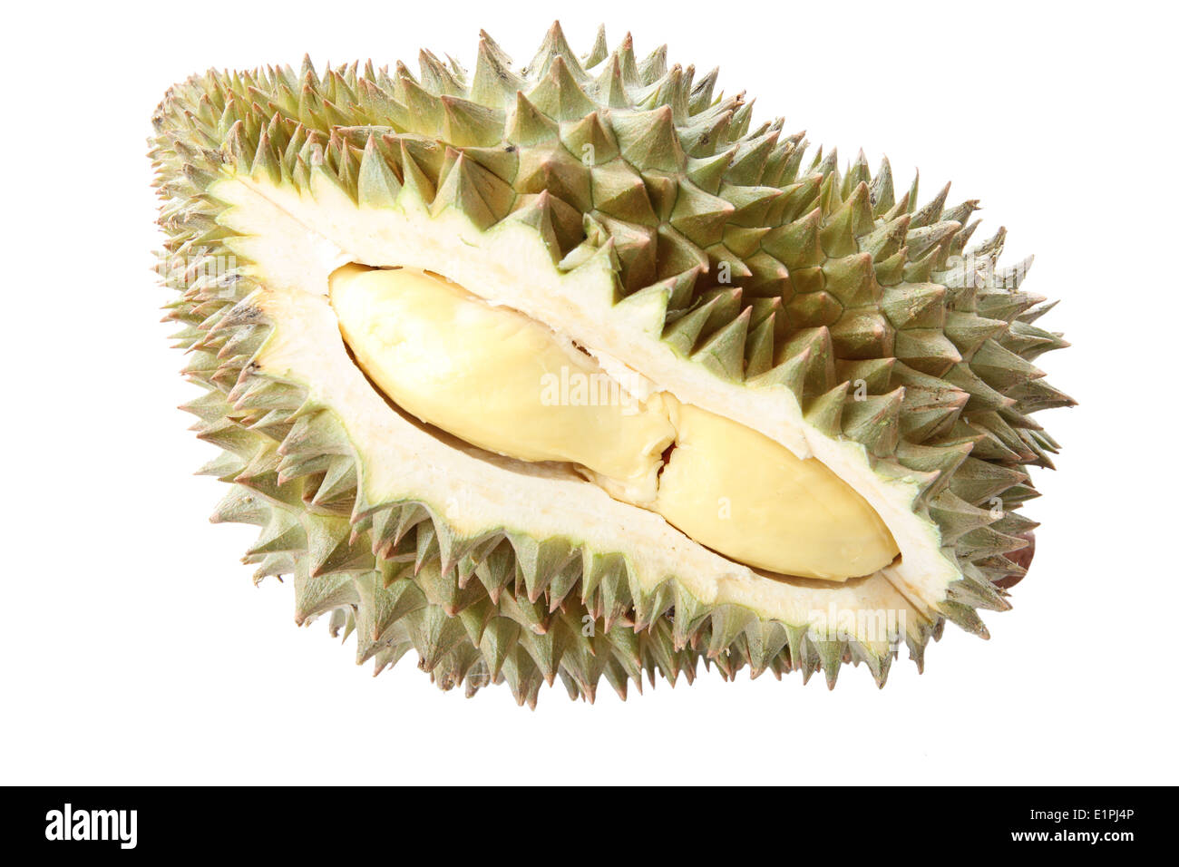 peeled durian isolated on white background Stock Photo - Alamy