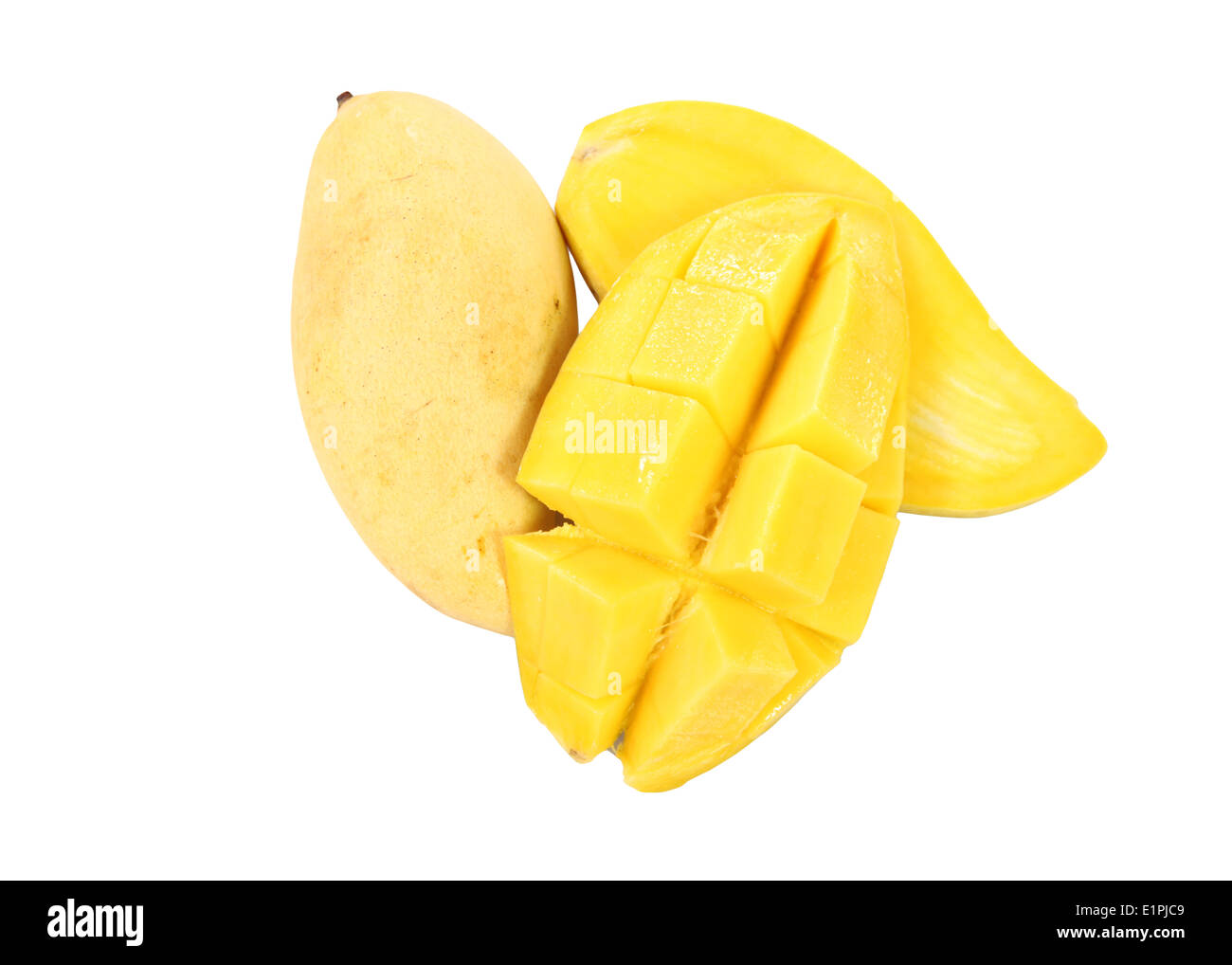 Fresh ripe mango to slice of isolated on white background Stock Photo ...