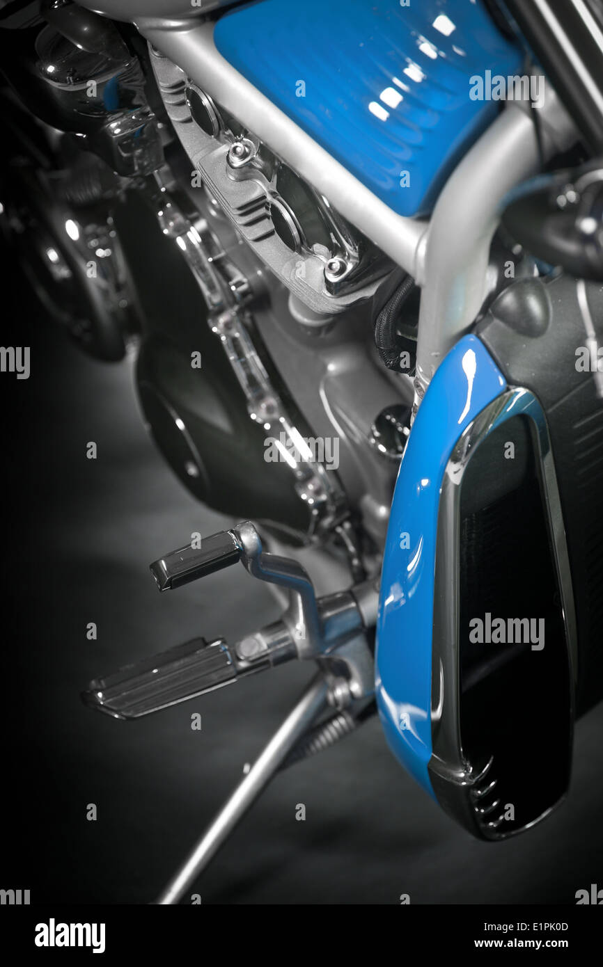Detail with the foot-rest of a motorcycle Stock Photo - Alamy