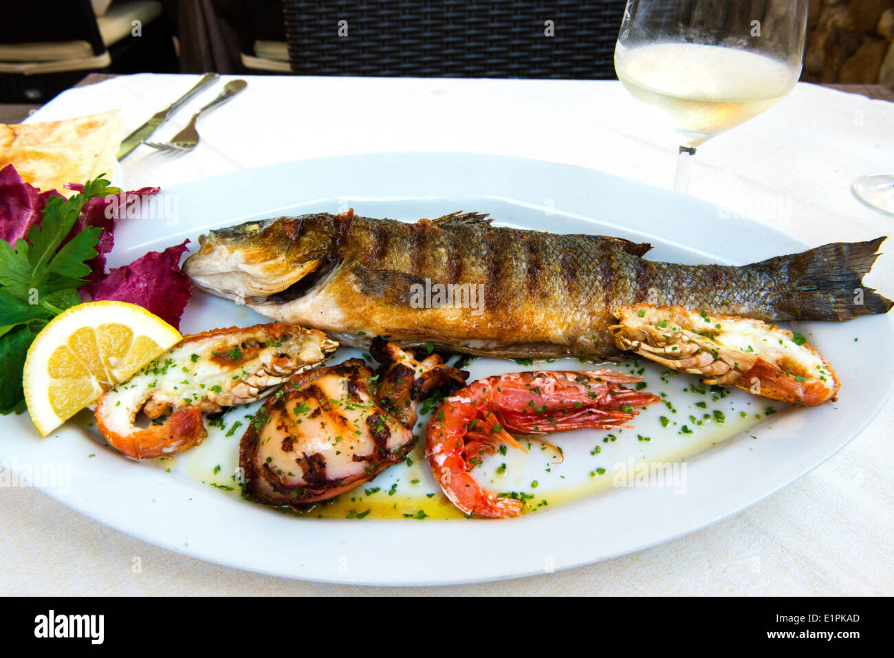 Cooked seabass plate hi-res stock photography and images - Alamy