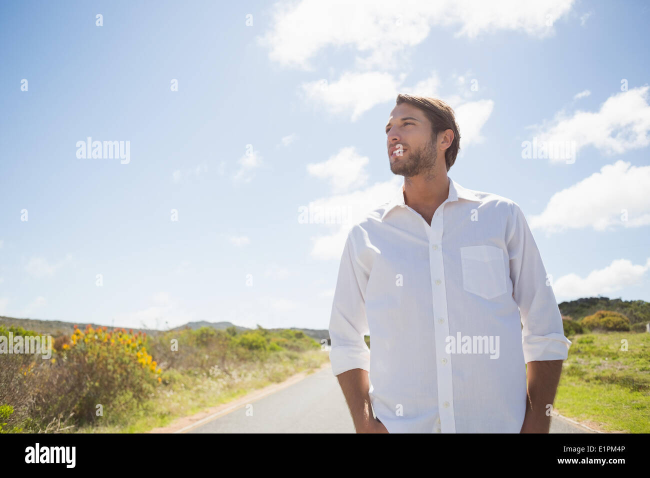 Man standing on the road hi-res stock photography and images - Alamy