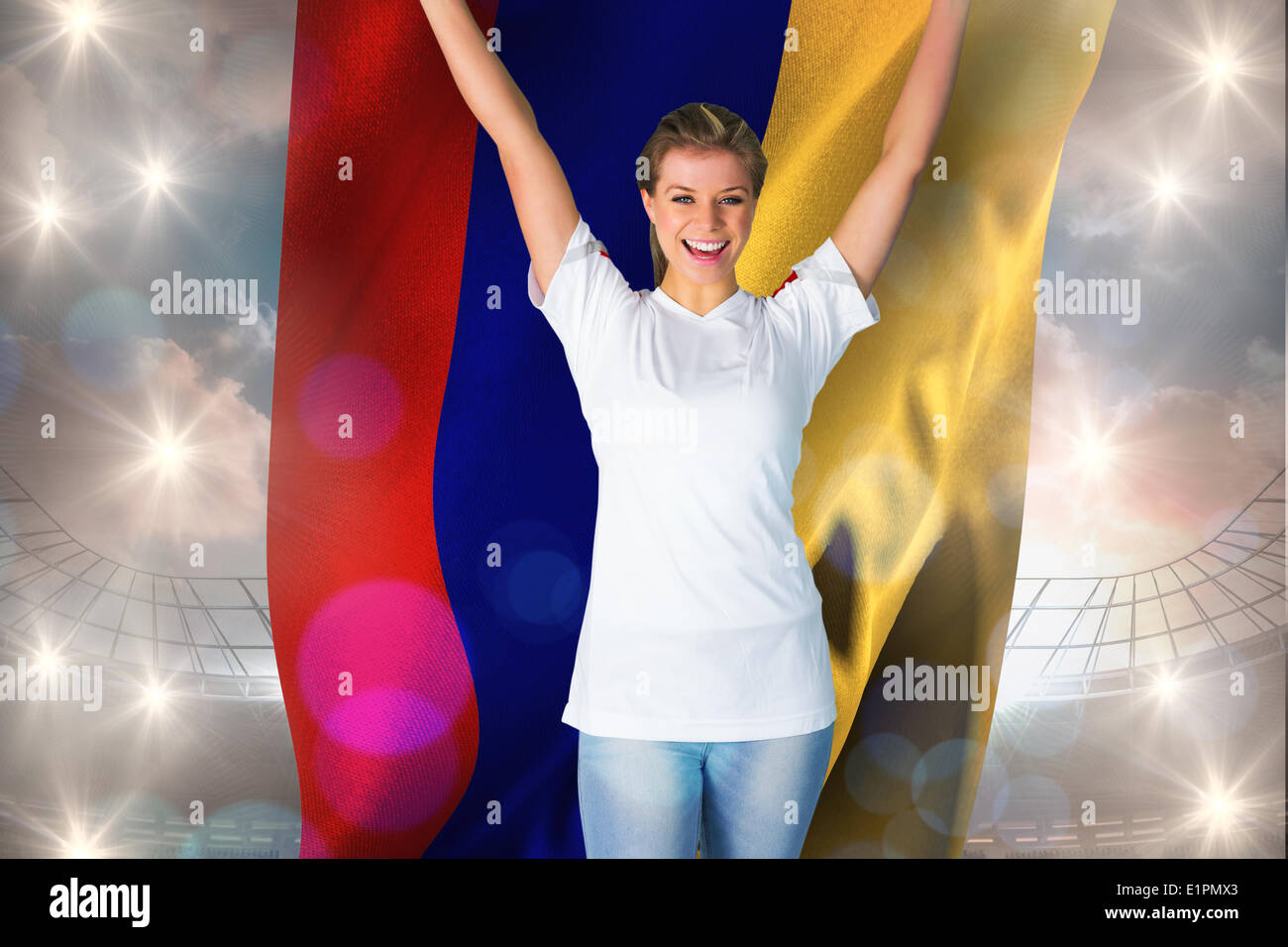 Goal football stadium blue sky sky sky white clouds hi-res stock ...