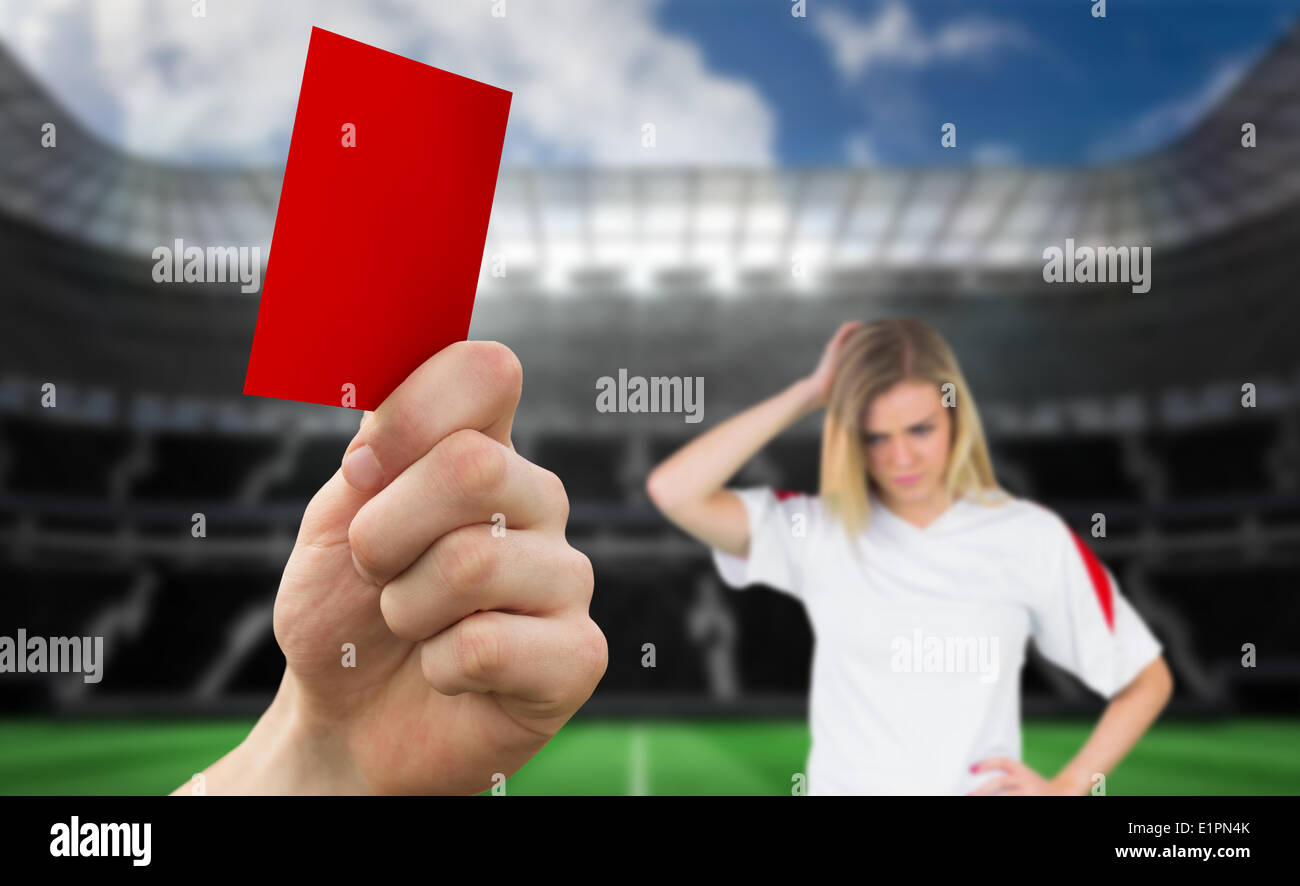 Female referee showing red card hi-res stock photography and images - Alamy