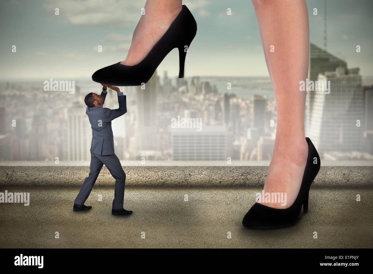 Woman Stepping On Tiny Man