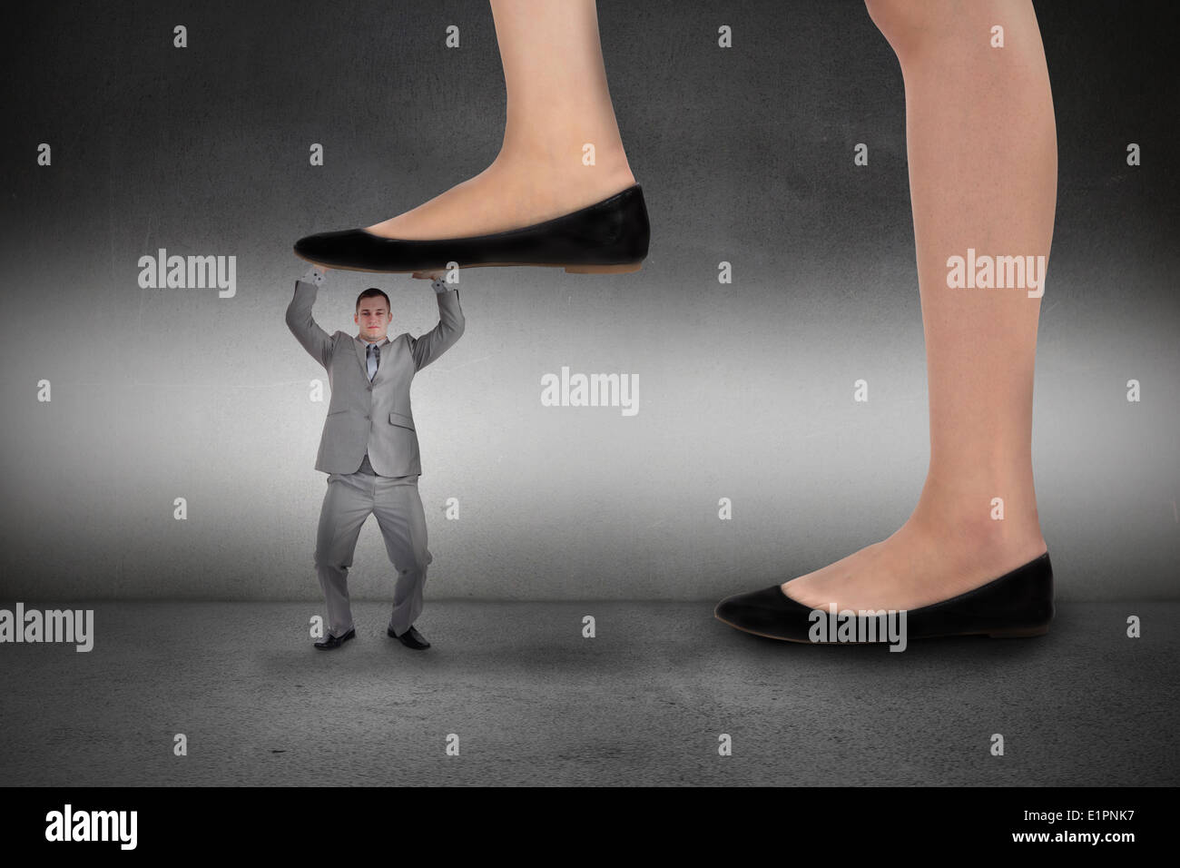 Woman Stepping On Tiny Man