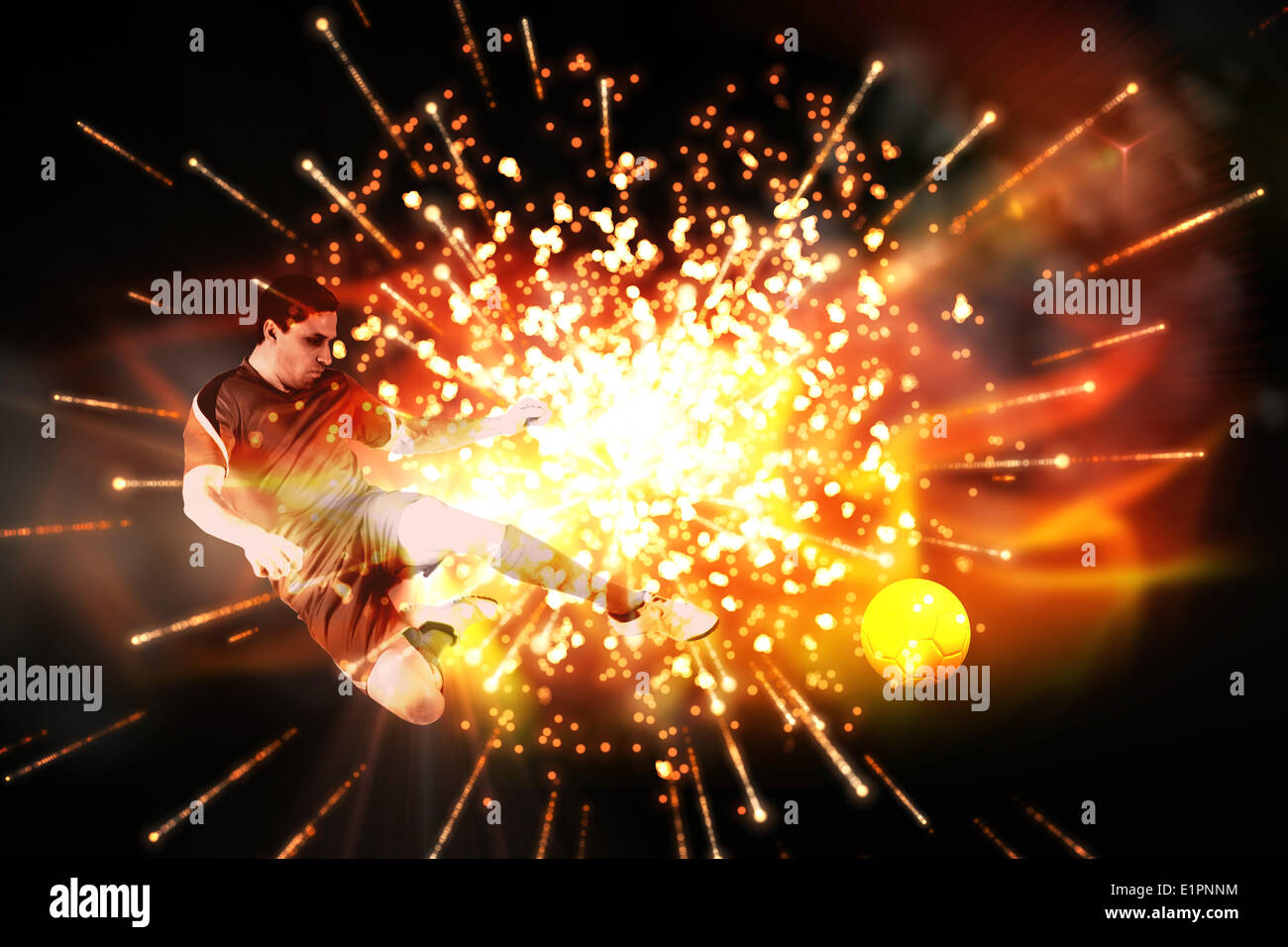 Football player jumping hi-res stock photography and images - Alamy