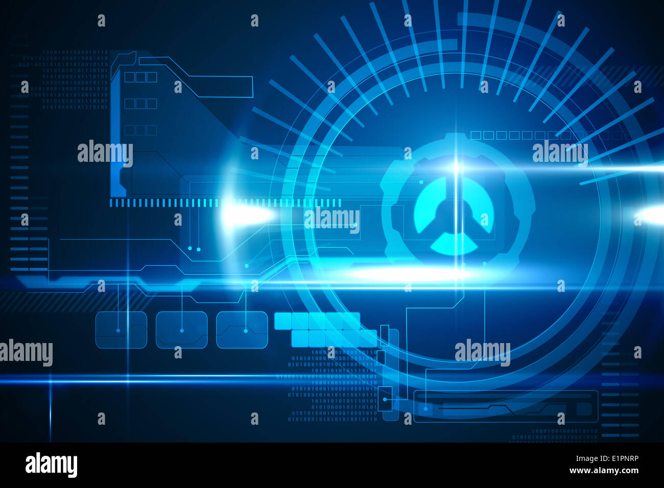 Blue technology interface with dial Stock Photo - Alamy