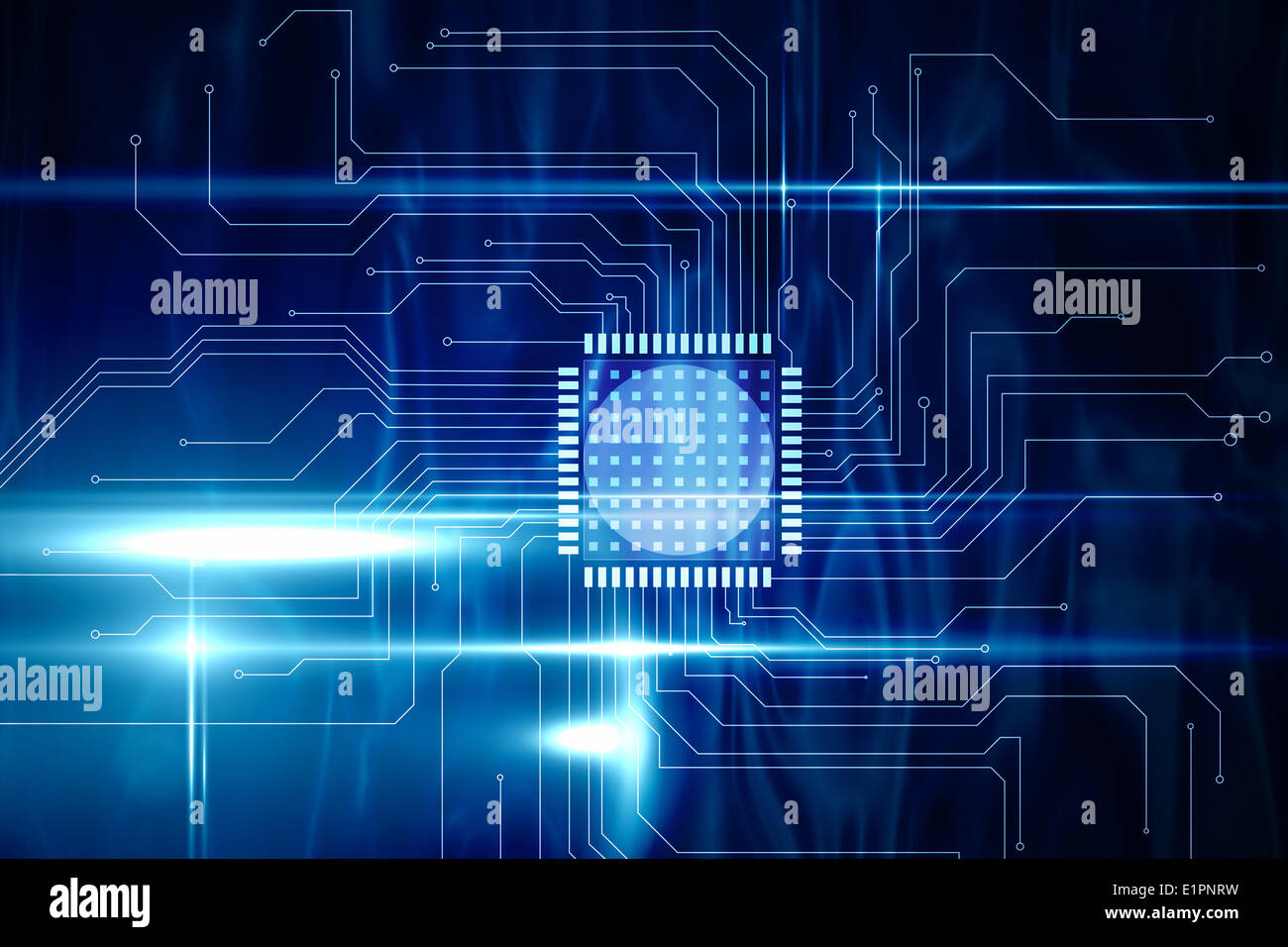 Blue technology interface with circuit board Stock Photo - Alamy