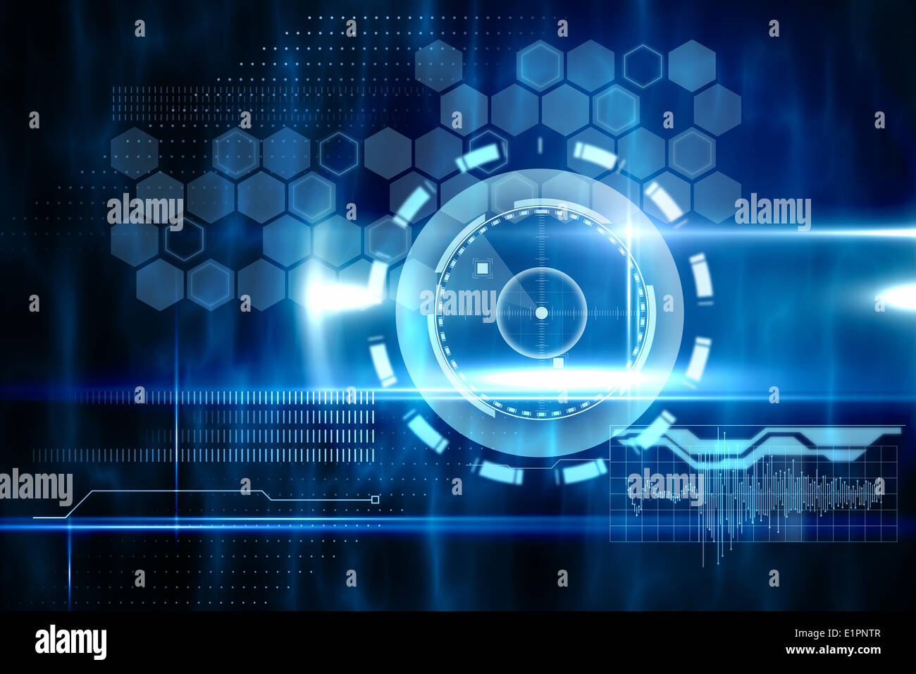 Blue technology design with circle Stock Photo - Alamy