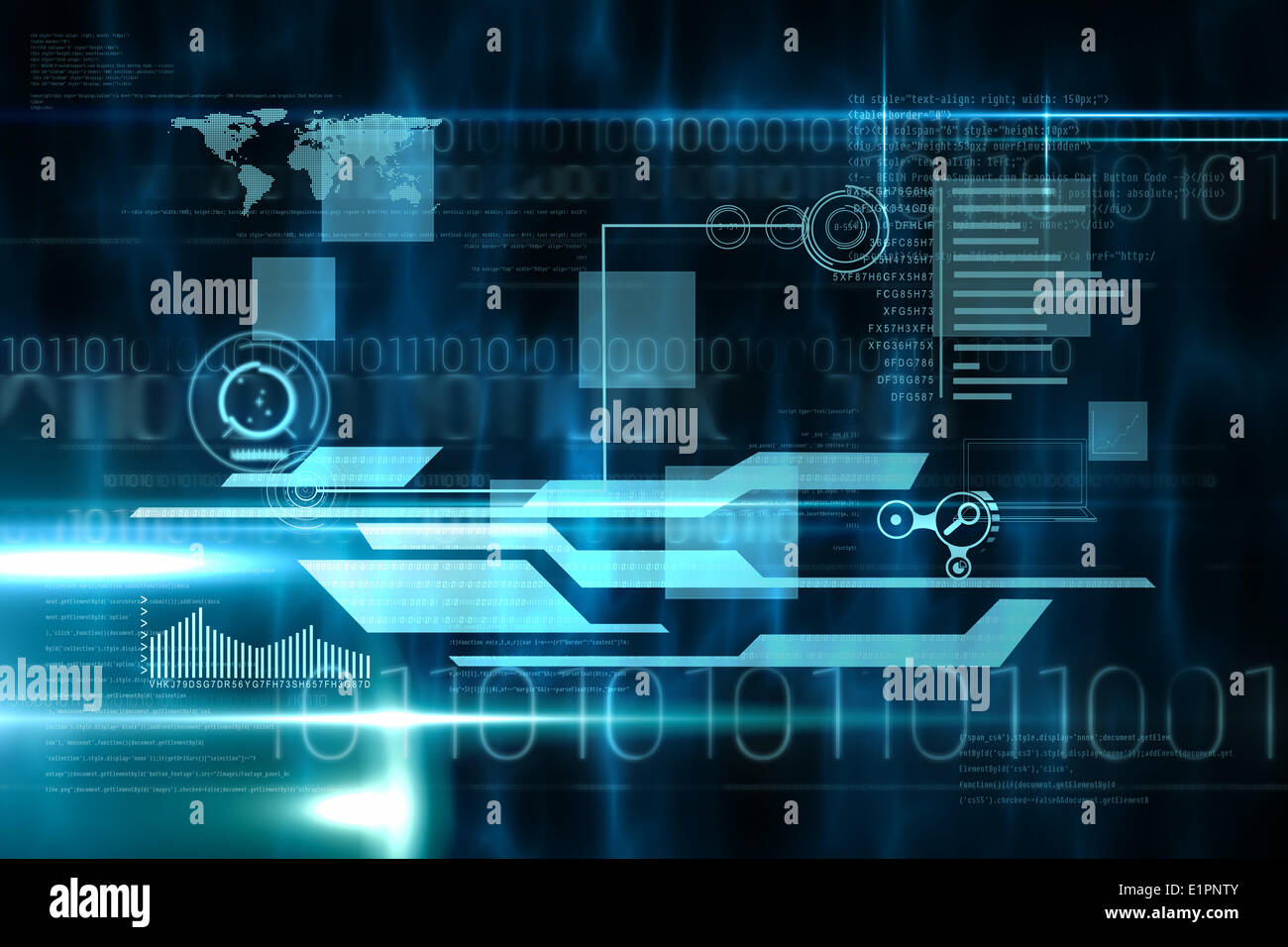 Blue and black technology interface Stock Photo - Alamy