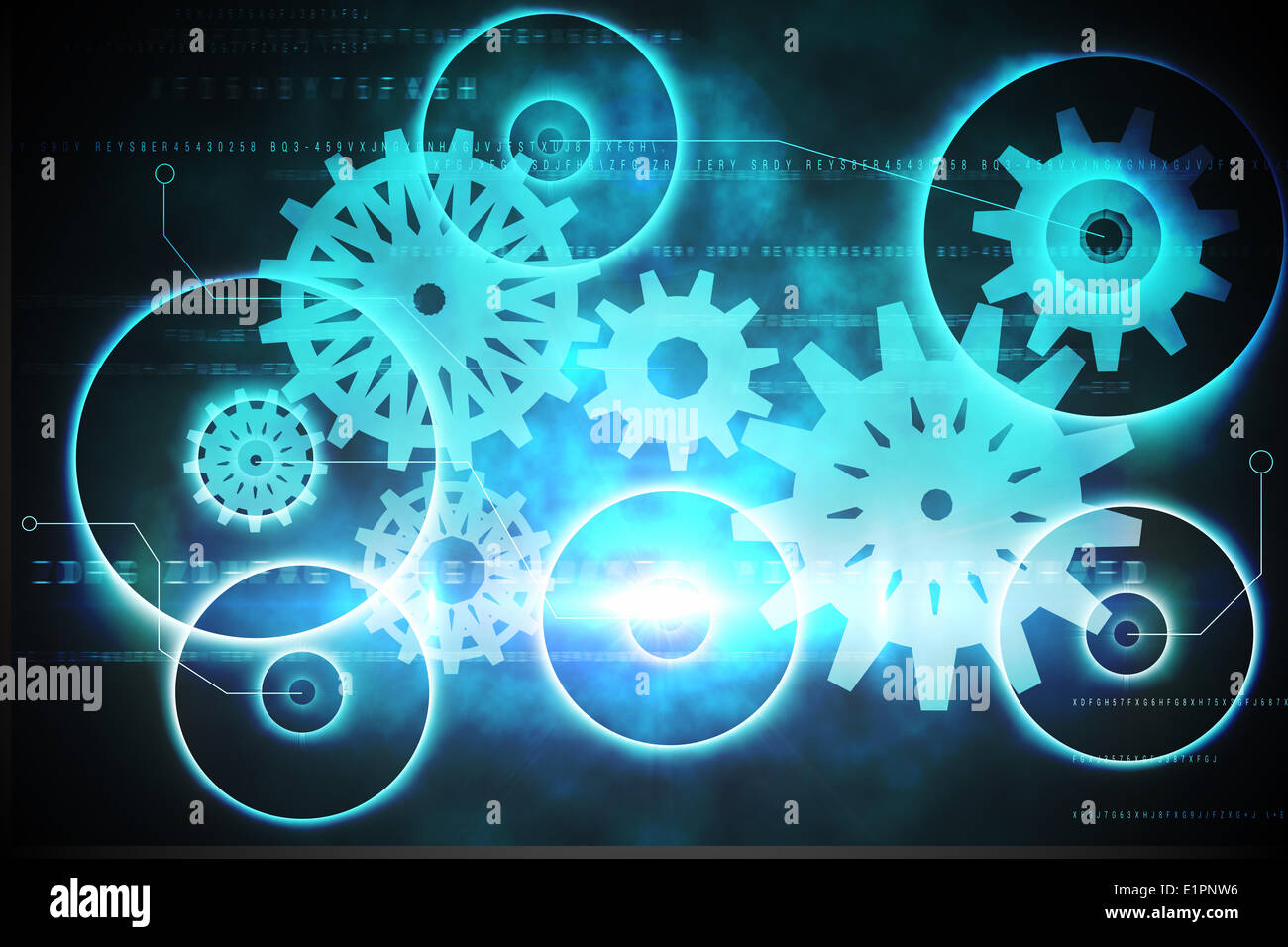 Blue and black cogs and wheels Stock Photo - Alamy