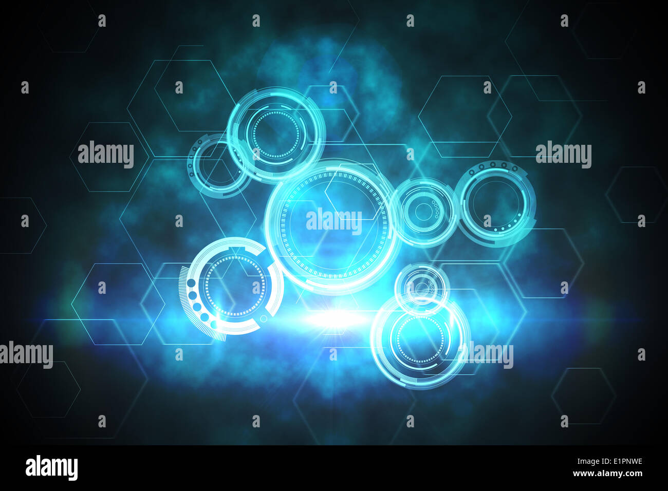Blue and black technology dial design Stock Photo - Alamy