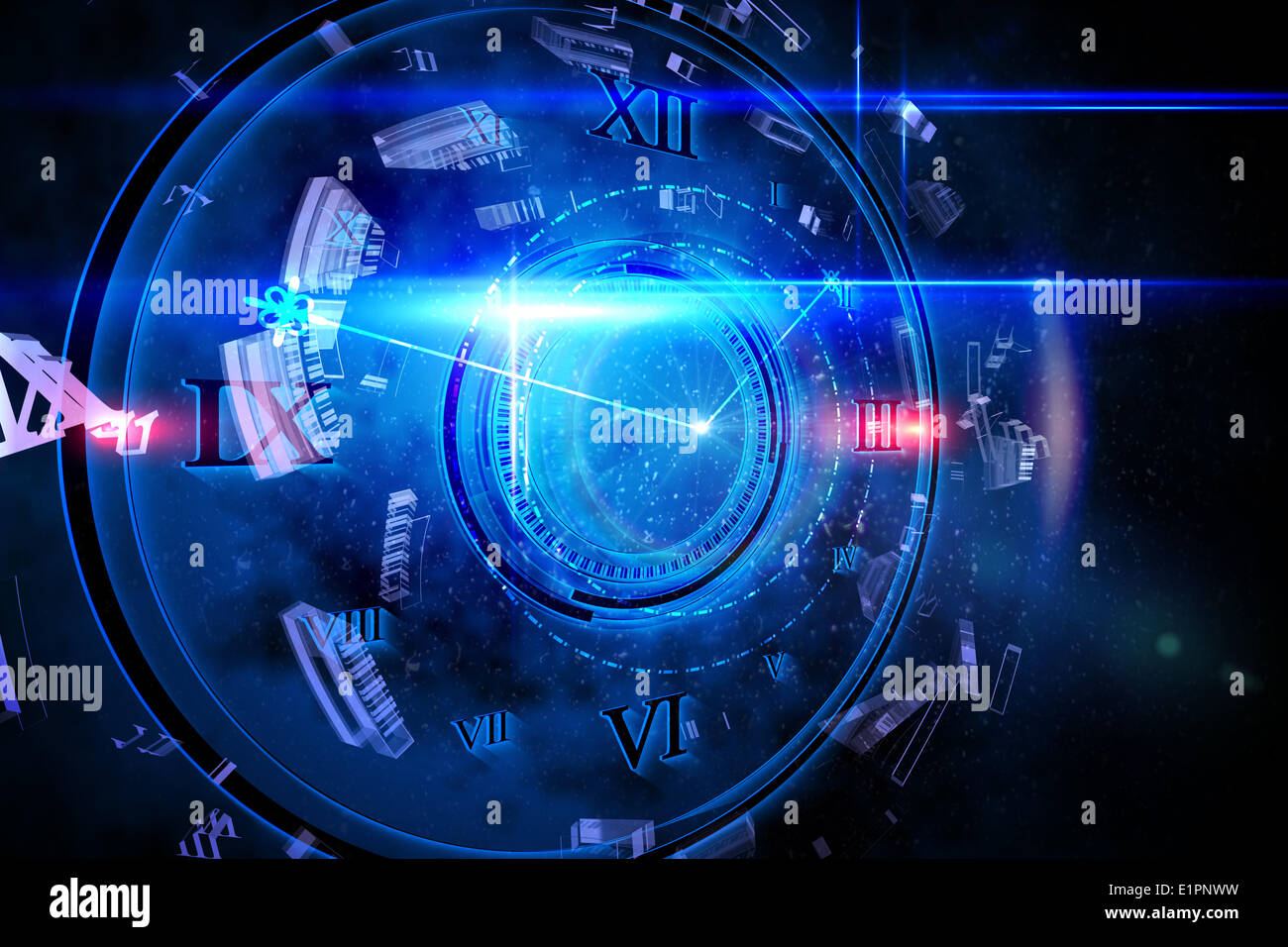 Blue glowing technology design Stock Photo - Alamy