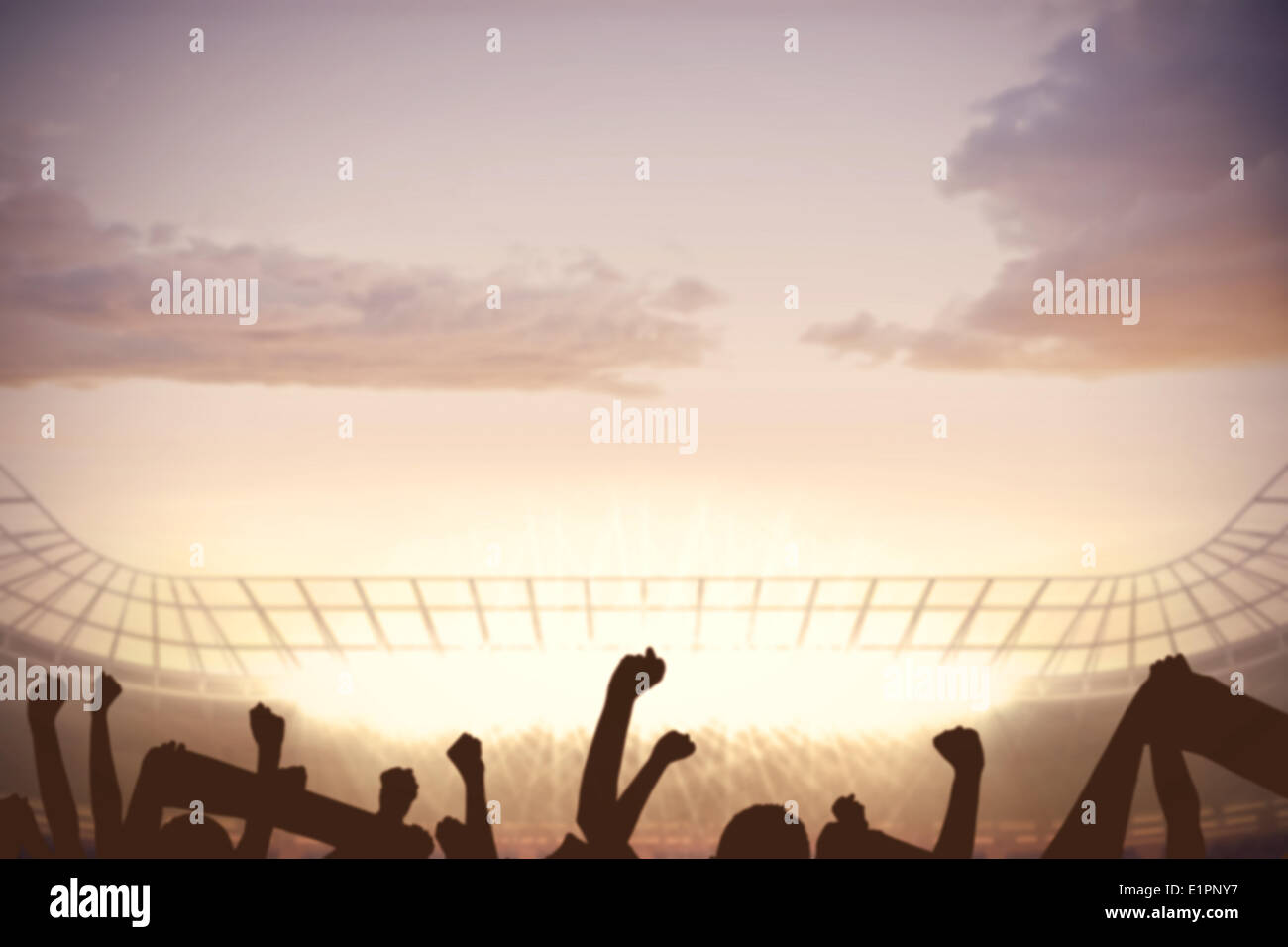 Football stadium with cheering crowd Stock Photo - Alamy