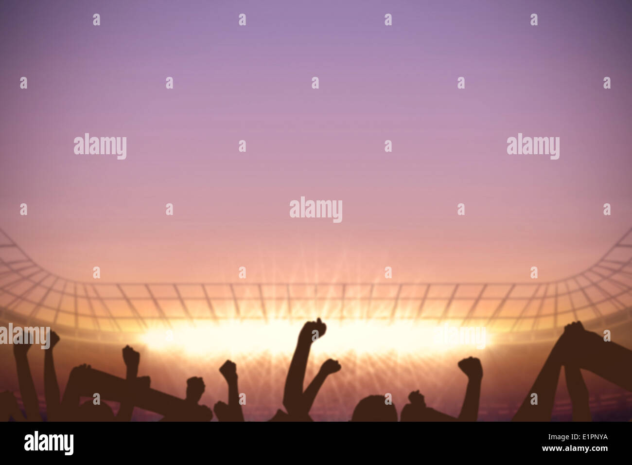 Football stadium with cheering crowd Stock Photo - Alamy