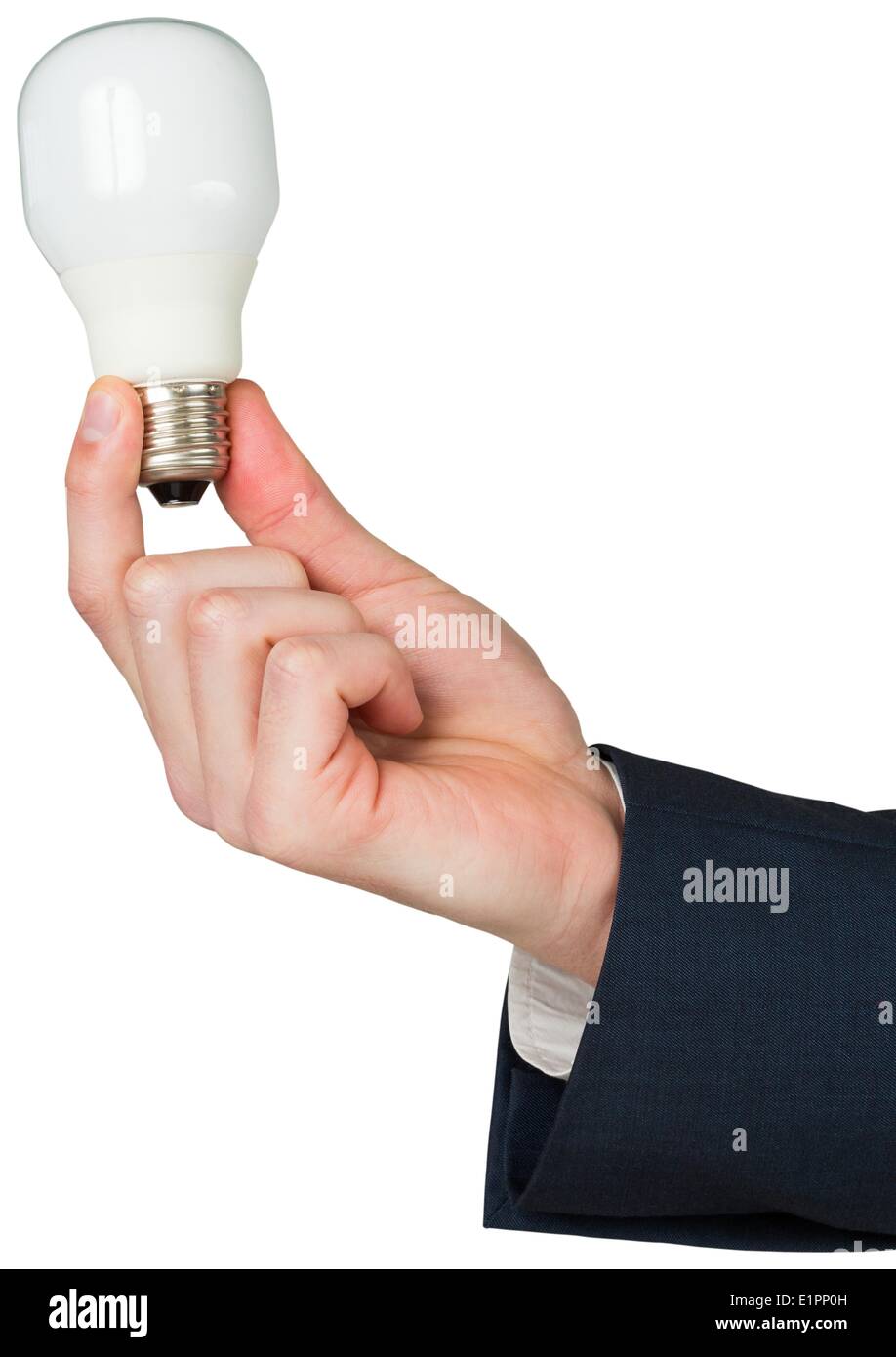 Hand holding energy saving light bulb Stock Photo - Alamy