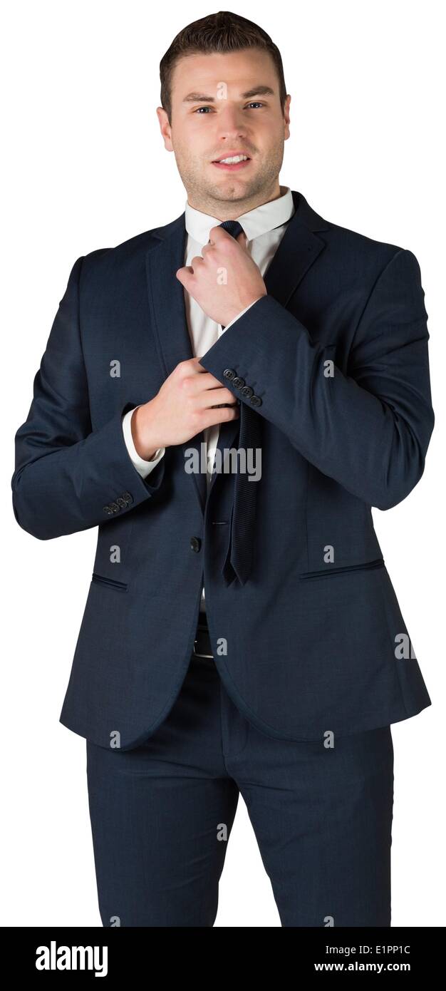 Man tightening tie hi-res stock photography and images - Alamy