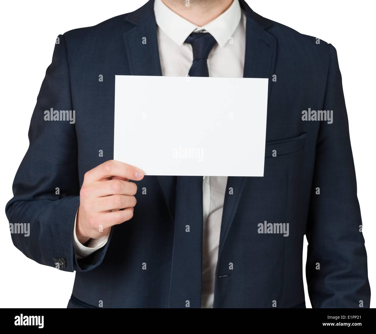 Businessman showing card to camera Stock Photo - Alamy