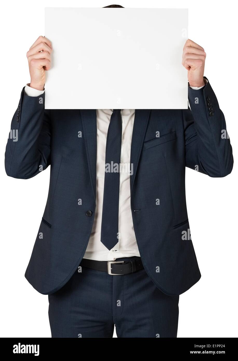 Businessman showing card to camera Stock Photo - Alamy