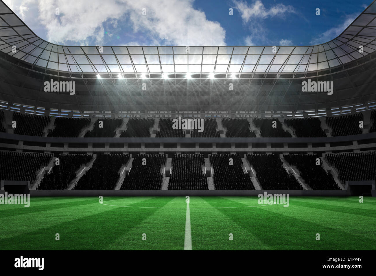Large football stadium with empty stands Stock Photo - Alamy