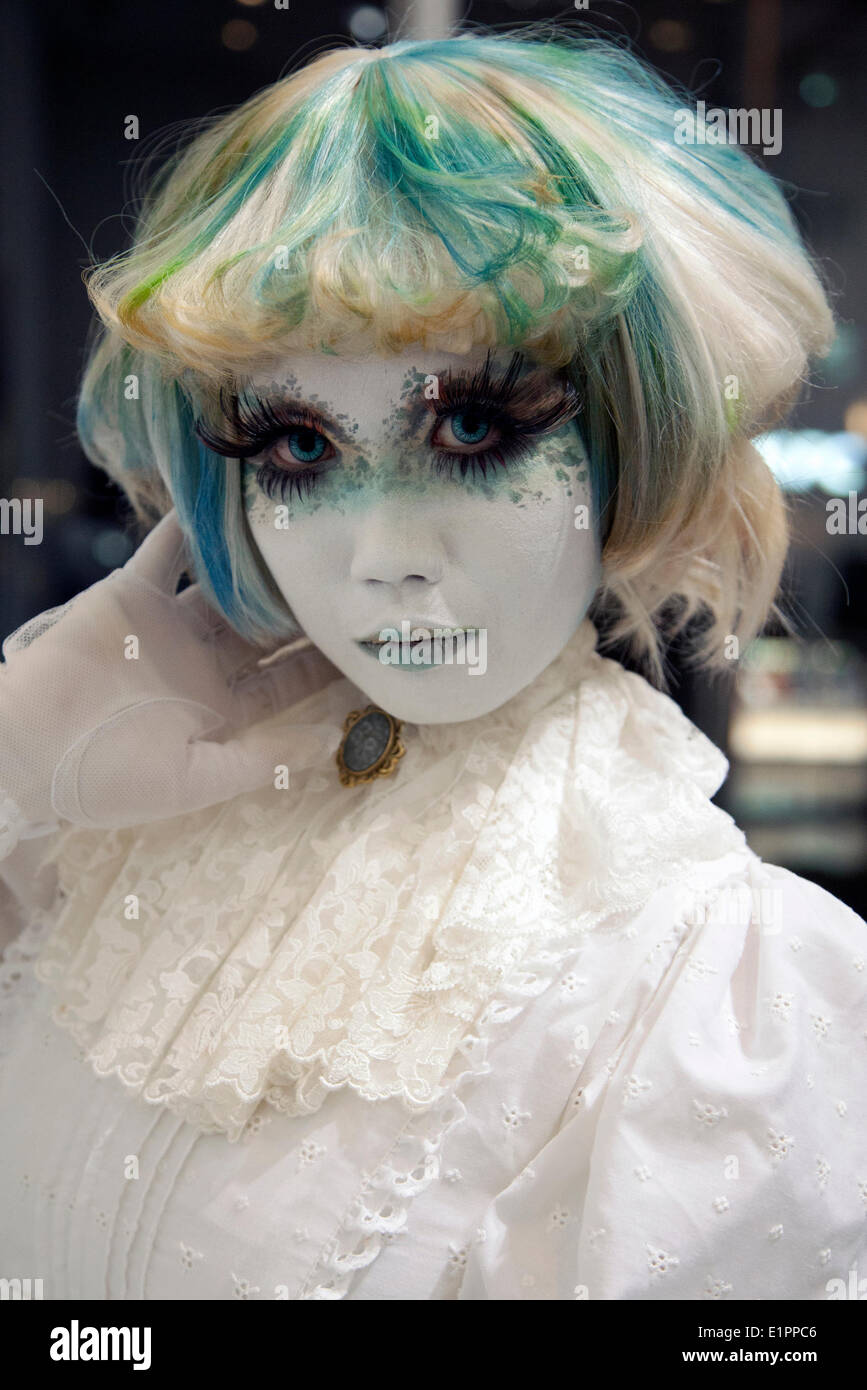 Tokyo, Japan - The Shiro-nuri artist Minori appears at the group art ...