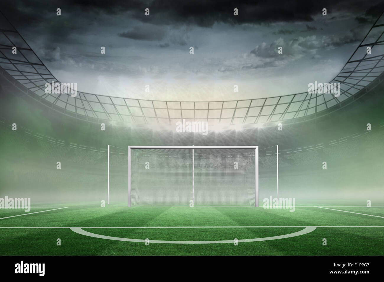 Football pitch in large stadium Stock Photo - Alamy