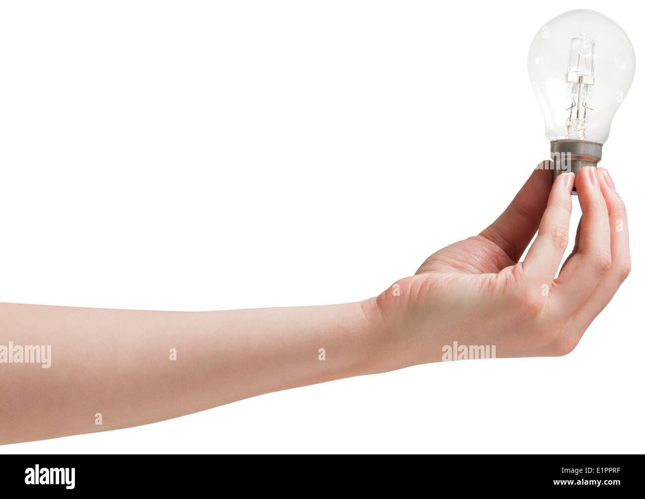 Hand holding light bulb Stock Photo - Alamy