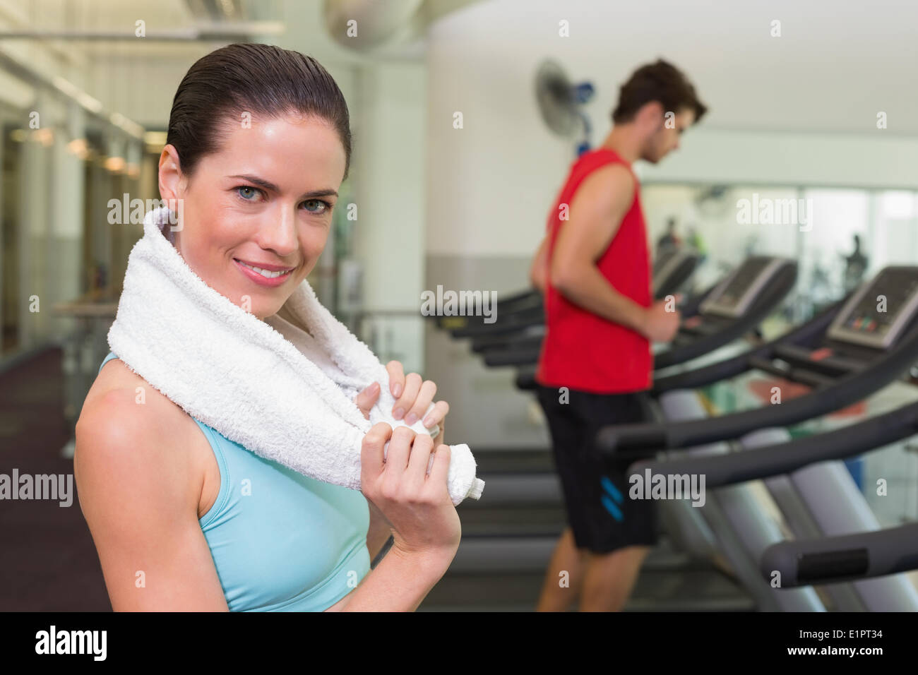 Young man towel over shoulders hi-res stock photography and images - Alamy