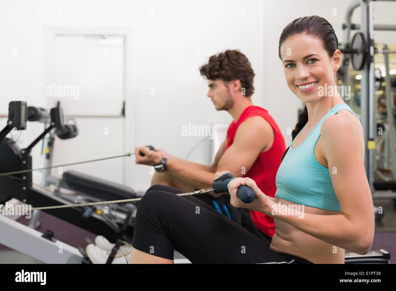 Rowing smiling hi-res stock photography and images - Alamy