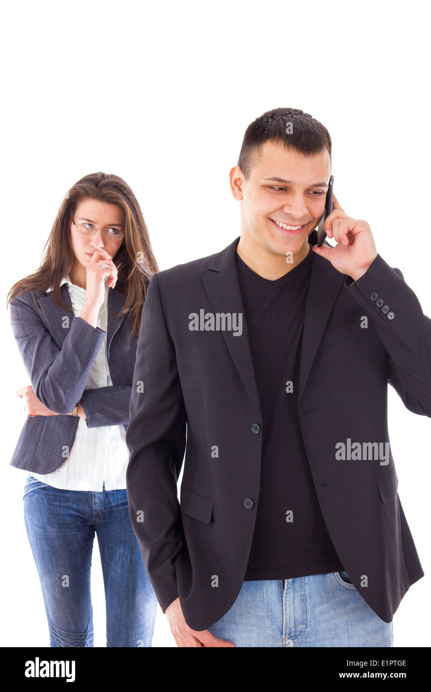 Jealous man and couple hi-res stock photography and images - Alamy