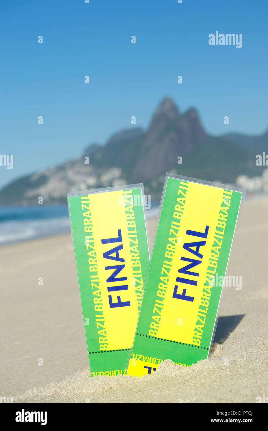 Two tickets to final football event in sand on Ipanema Beach Rio de ...