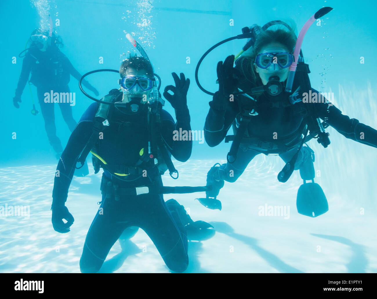 Portrait two friends in pool hi-res stock photography and images - Alamy