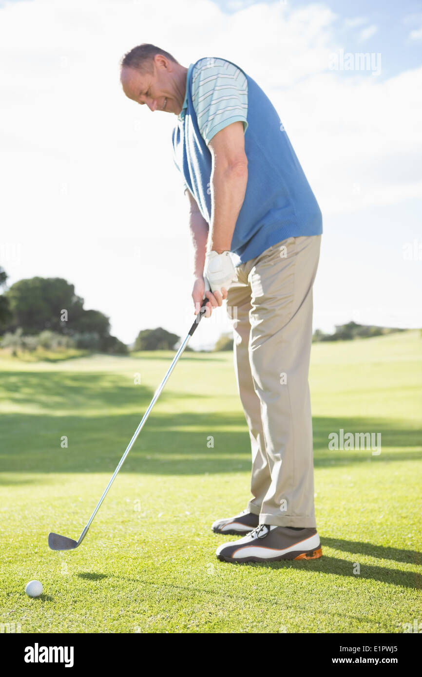 Golfer putting ball on the green Stock Photo - Alamy
