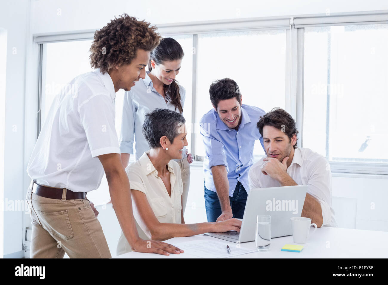 Business team meeting laptop computer hi-res stock photography and ...