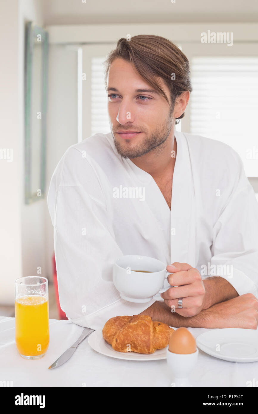 Man drinking breakfast juice hi-res stock photography and images - Alamy
