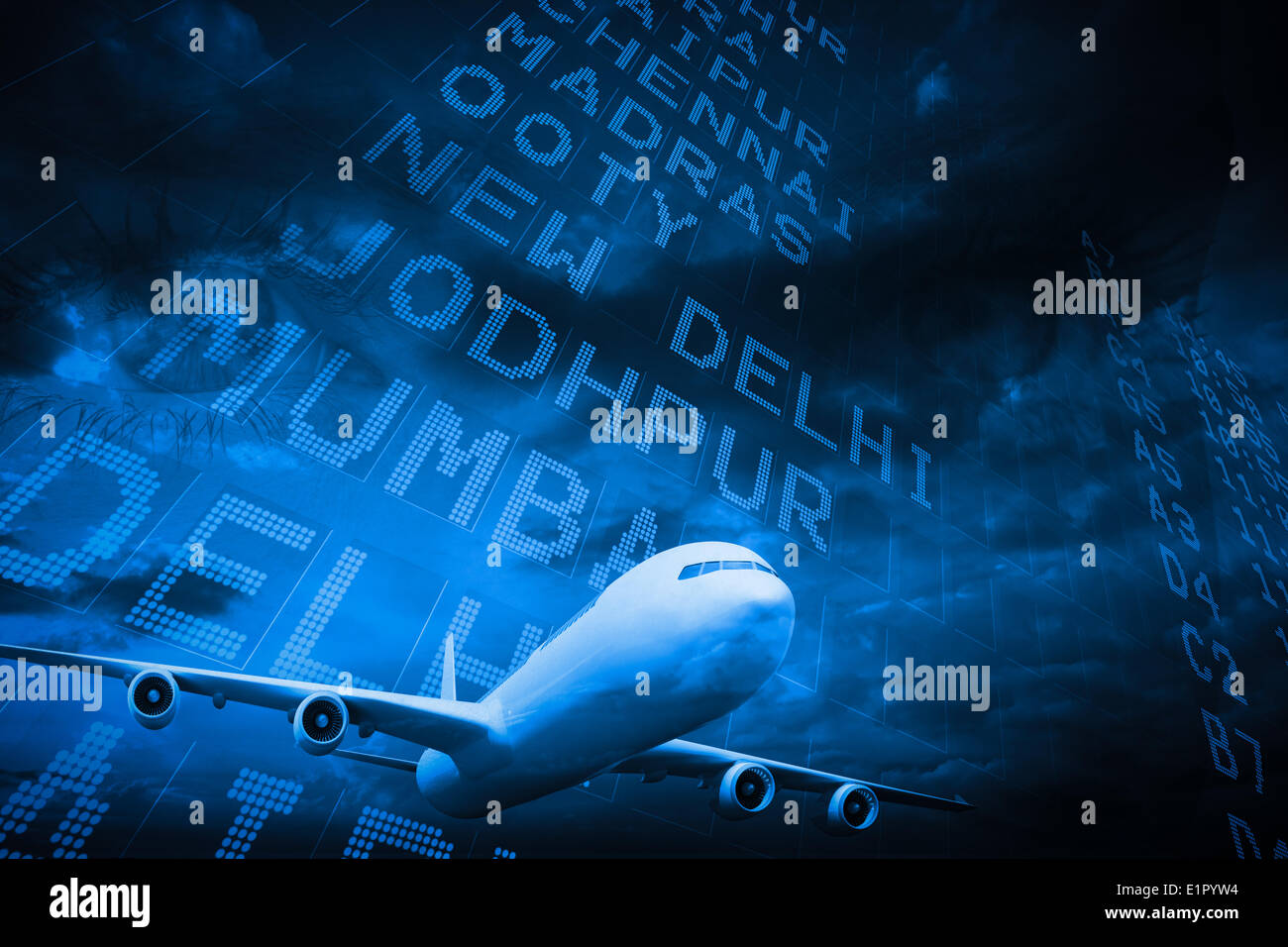 Travel and tourism collage with airplane Stock Photo - Alamy