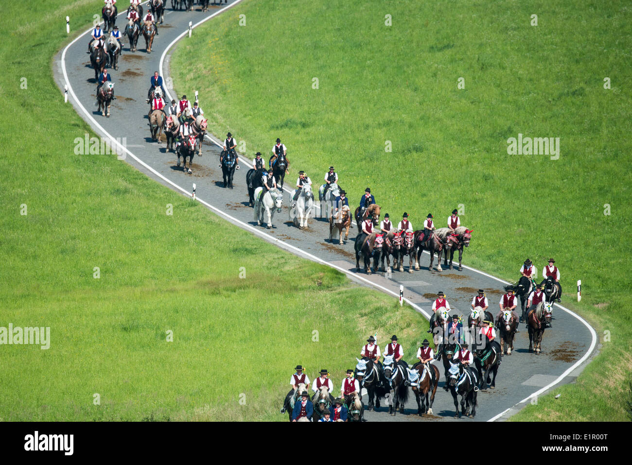 Bad Koetzting, Germany. 09th June, 2014. A group of riders and their ...