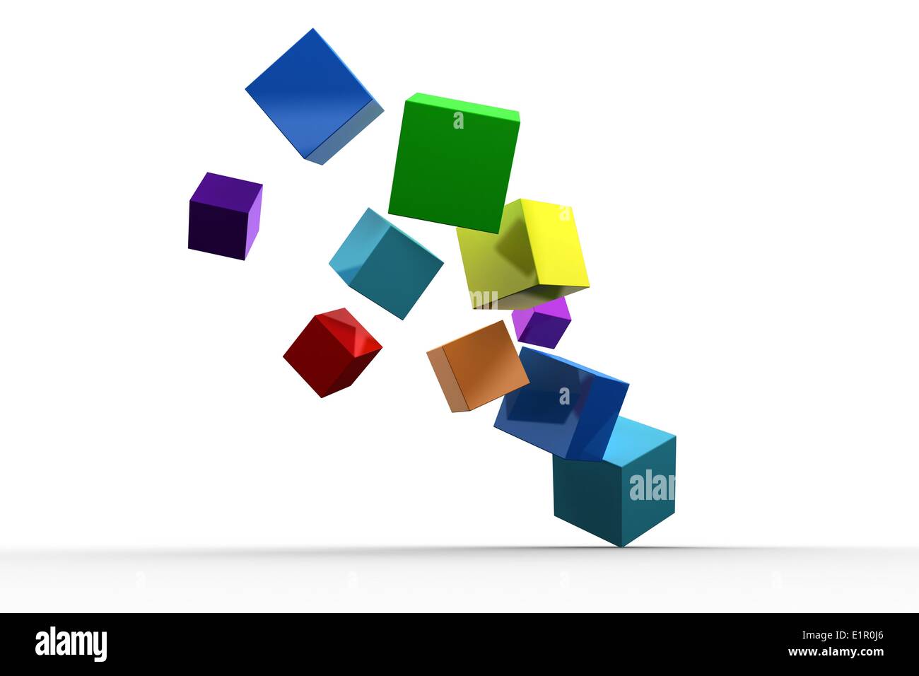 3d colourful cubes floating Stock Photo - Alamy