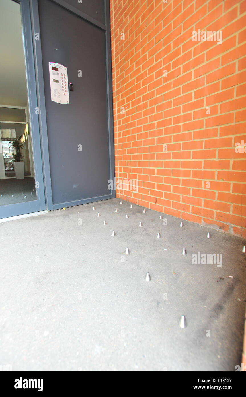 spikes homeless sleepers southwark flats entrance Credit: Matthew ...